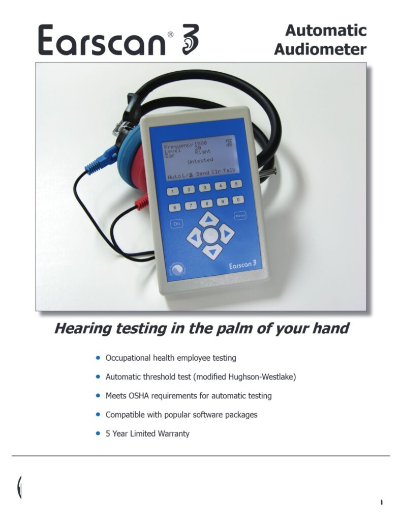 Earscan 3 Audiometer (ES3) Earscan 3 Automatic Threshold Audiometer ...